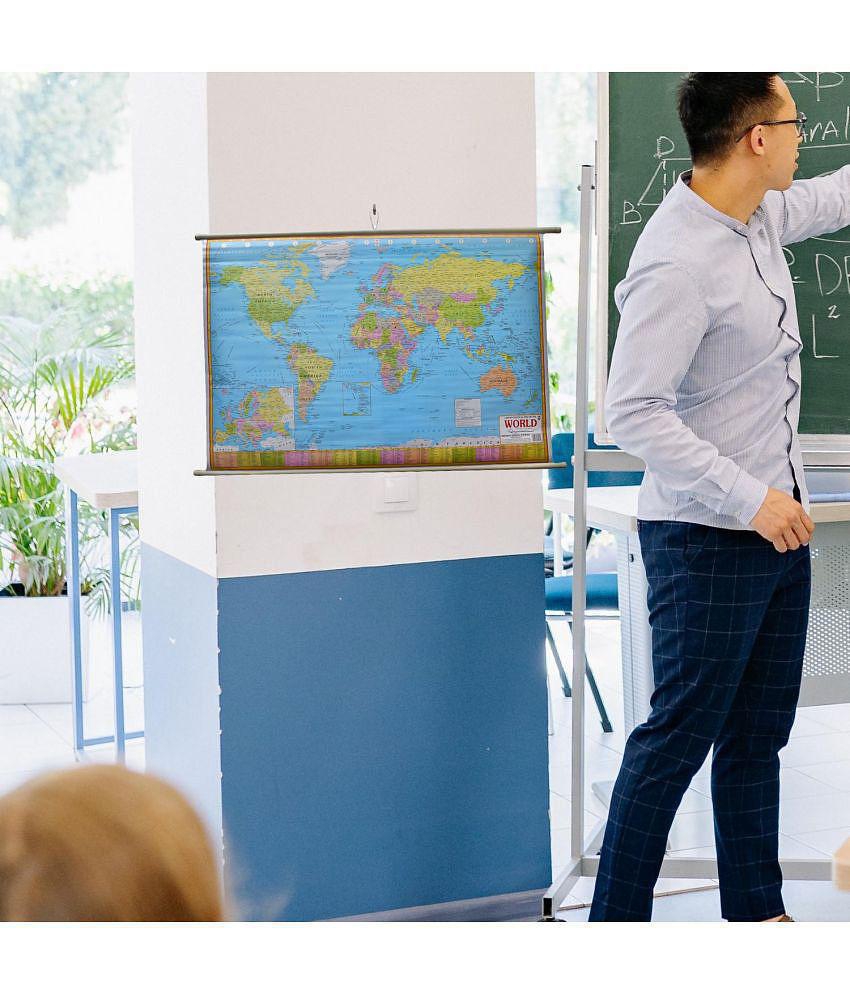 Buy Combo World Political Map And World Physical Map Chart Laminated ...